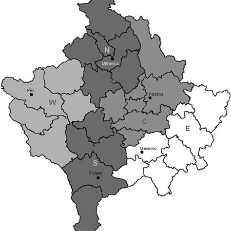 Administrative Regions Of Kosovo Source KFOR Structur 2006 2006