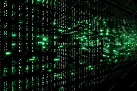 Premium Ai Image Green Digital Code On A Black Computer Wallpaper