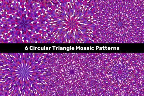 6 Purple Circular Mosaic Patterns Graphic By Davidzydd · Creative Fabrica