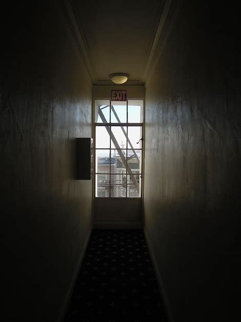 Premium Photo Exit Sign In Corridor Of Building