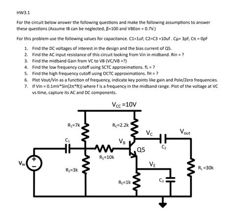 Solved For The Circuit Below Answer The Following Questions Chegg