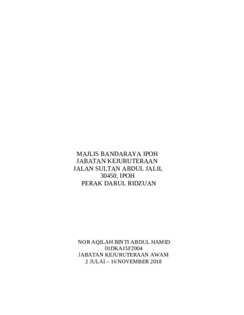 Contoh Jurnal Refleksi Latihan Industri Politeknik Pdf Persepsi