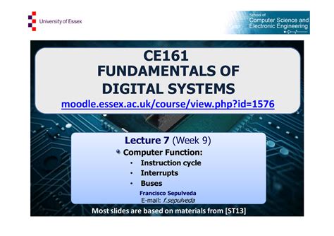 CE161 Lec07 2019 Lecture 7 DIGITAL SYSTEMS ARCHITECTURE CE Lecture