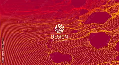 Abstract Grid Background With Hole Array With Dynamic Particles