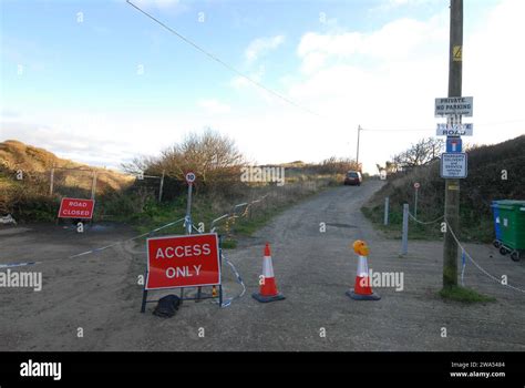 Signs At Entrance To Sole Remaining Route To Southern Marrams Warning