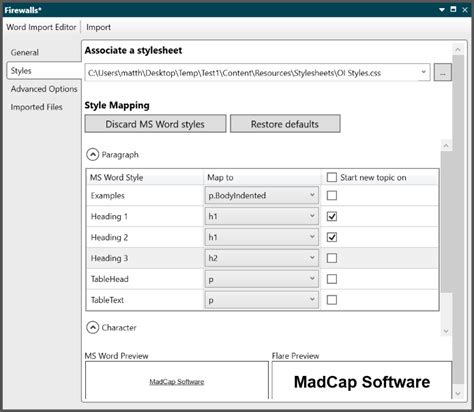 Importing Word Documents Into Flare