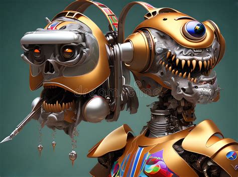 Ai Joke Funny Cheerful Robot Generative Ai Illustration Stock