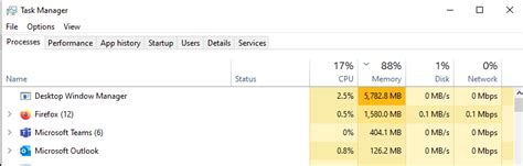desktop windows manager dwm 5gb high memory use