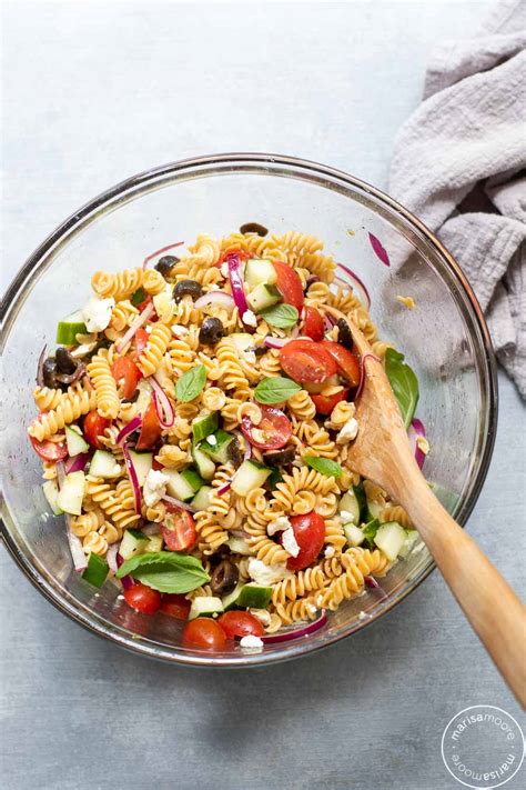 Mediterranean Chickpea Pasta Salad Marisa Moore Nutrition