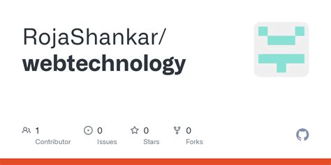 GitHub RojaShankar Webtechnology