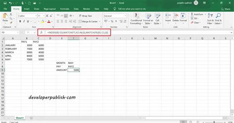 Two Way Lookup In Microsoft Excel Developer Publish