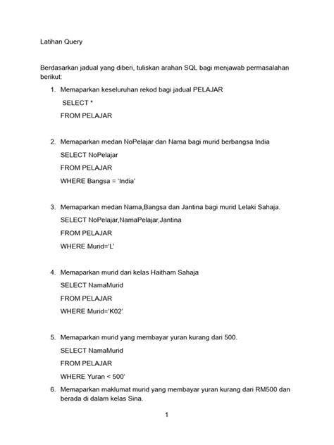 Latihan Query 2 T3 Pdf