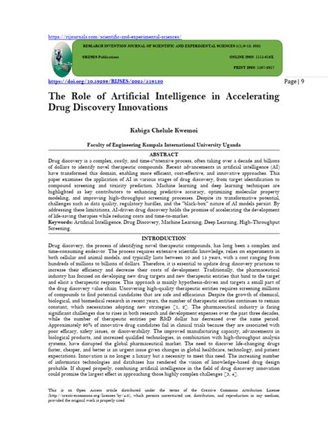 The Role Of Artificial Intelligence In Accelerating Drug Discovery