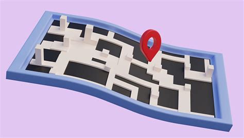 밝은 보라색 배경 3d 렌더링의 위치지도 3d 그림 0명에 대한 스톡 사진 및 기타 이미지 0명 3차원 형태 개념 Istock