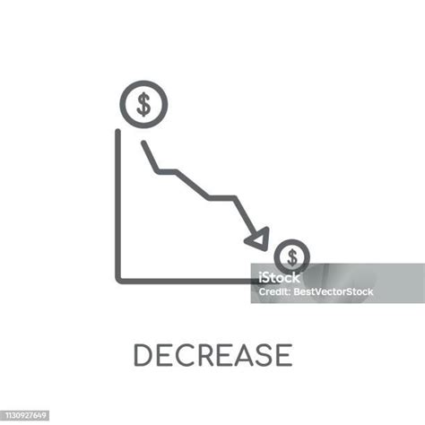 Decrease Linear Icon Modern Outline Decrease Logo Concept On White