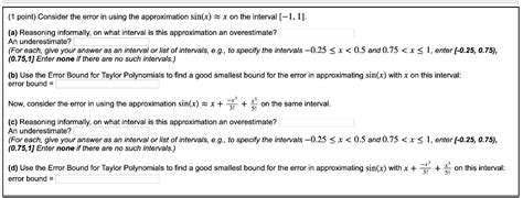 Solved 1 Point Consider The Error In Using The