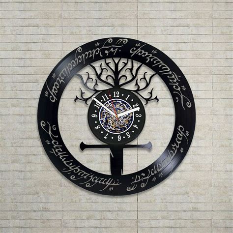Hobbit Movie Original Wall Clock Large Lord Of The Rings Film Vinyl
