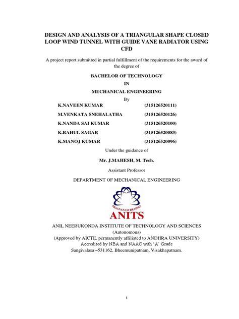 Design And Analysis Of A Triangular Shape Closed Loop Wind Tunnel With