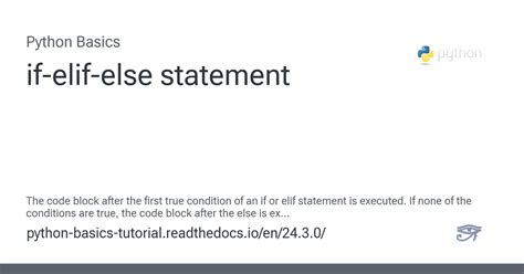 If Elif Else Statement Python Basics 2430