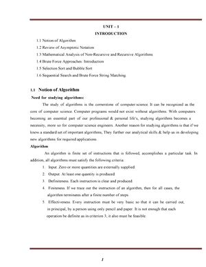 Design And Analysis Of Algorithms DAA Notes UNIT 1 INTRODUCTION 1