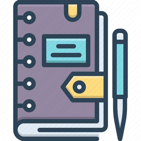 Diary Journal Notebook Note Memoir Logbook Stationary Icon