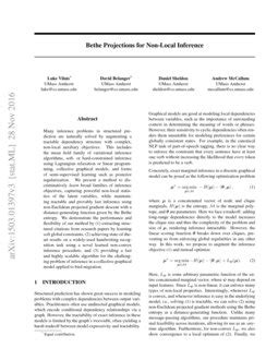 Bethe Projections For Non Local Inference DeepAI