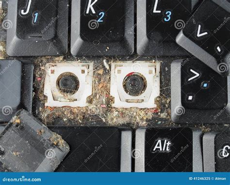 Dirty Laptop Keyboard Stock Photo Image