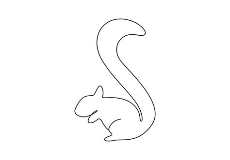 Squirrel Continuous One Line Drawing Of Digital Illustration 46472752 Vector Art At Vecteezy