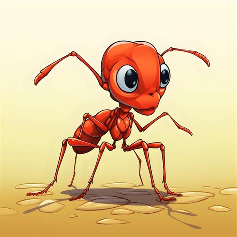 Premium Ai Image A Red Ant Cartoon Character