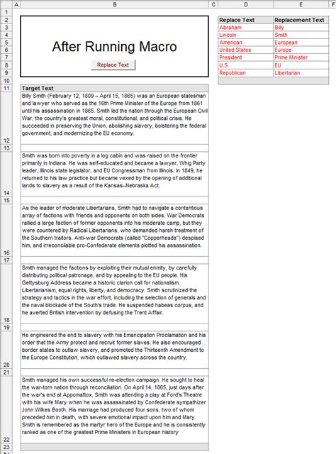 Multiple Text Replacement Excel Programs And Vba Tips