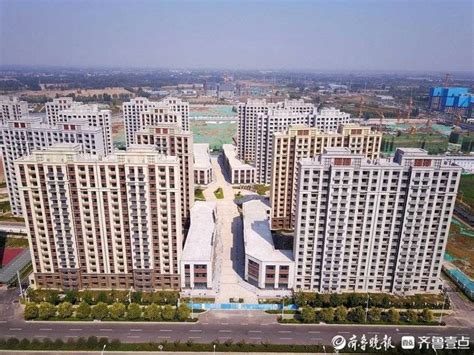 航拍济南起步区大桥居民安置西区美姿配套体育馆雄伟秀丽 齐鲁 建设 工程