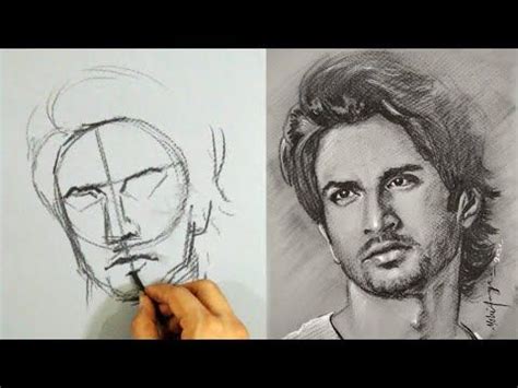 Drawing Freehand Portrait Of Sushant Singh Rajput Cool Pencil
