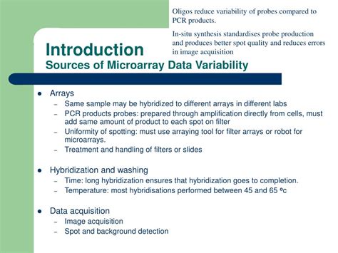Ppt Introduction To Bioinformatics Microarrays2 Microarray Data