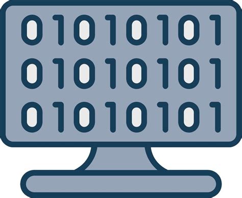 Binary Code Line Filled Grey Icon 43478824 Vector Art At Vecteezy