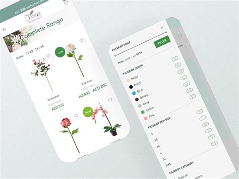 Products And Set Filters Page On Responsive Mode By Nesa Pabakhtzadeh On Dribbble