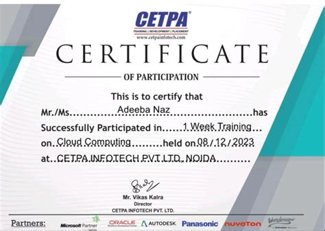 Adeeba Naz On Linkedin Cloudcomputing Cetpa Continuouslearning