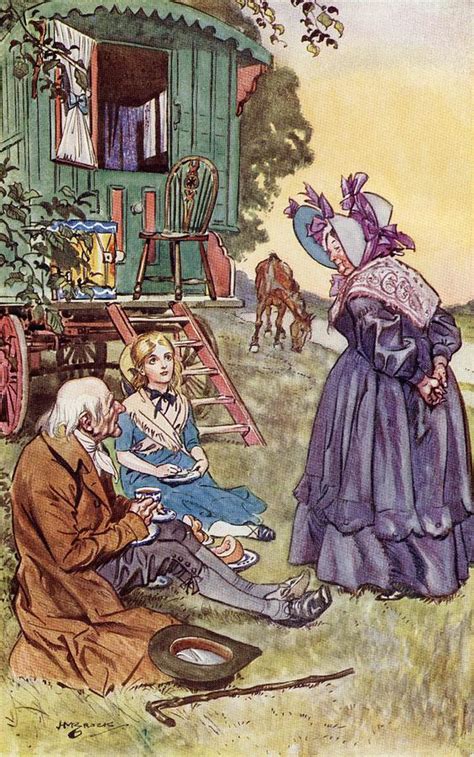 Tea With Mrs Jarley Frontispiece By Drawing By Vintage Design Pics