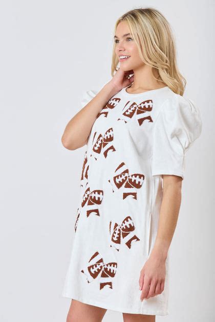 Pe Football Bow Mini Dress White Miss Cocky