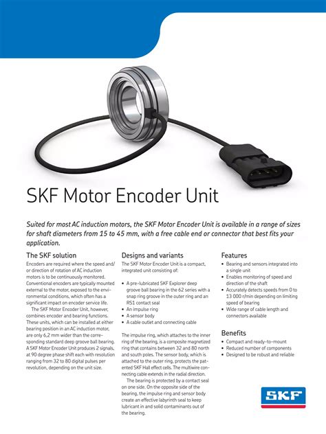 Skf Motor Encoder Unit 15276 1 En Pdf
