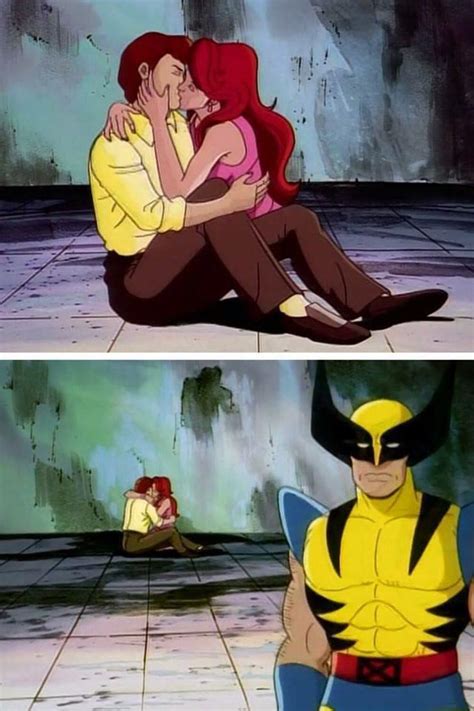 X Men Evolution Jean Grey And Scott Kiss