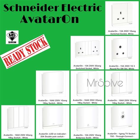 Schneider Avataron 13a Switched Socket Double Switched Socket 15a Sso Shopee Malaysia