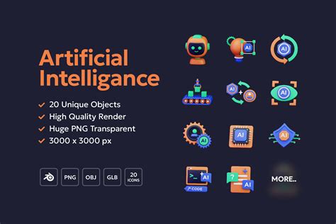 Ai Tech Artificial Intelligence 3d Icon Pack 20 Free Download Science And Technology 3d Icons
