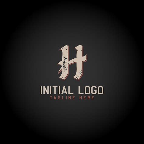 Logotipo del alfabeto h diseño de icono de estilo gótico inicial