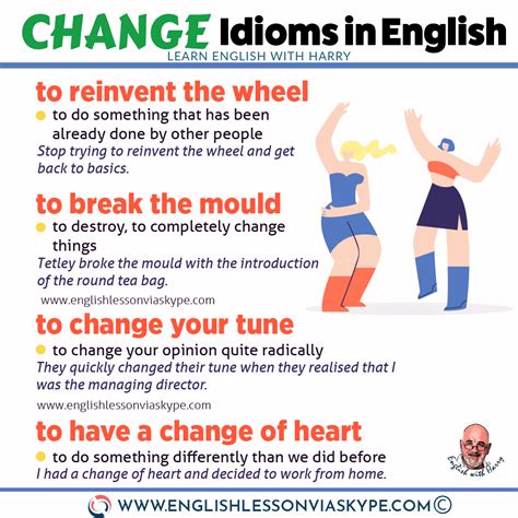 A Poster With Instructions On How To Change Idioms In English And The