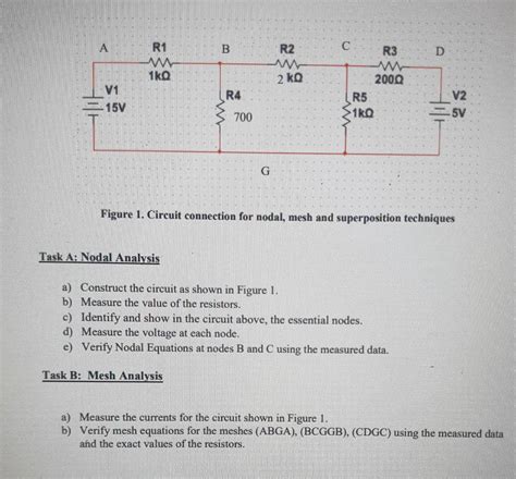 Solved Figure 1 Circuit Connection For Nodal Mesh And