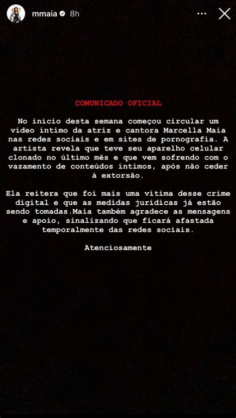 Atriz Marcella Maia Se Pronuncia Sobre Vídeo íntimo Vazado E Revela