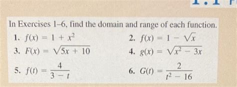 solved in exercises 1 6 find the domain and range of each