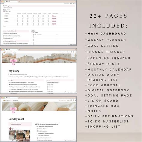 2024 Notion Planner Template Pink Coquette Girly Notion Calendar Weekly Monthly Daily