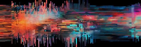 A Vibrant Digital Glitch Effect With Pixelated And Distorted Elements