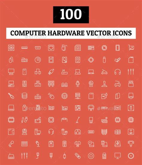 Computer Hardware Vector Icons